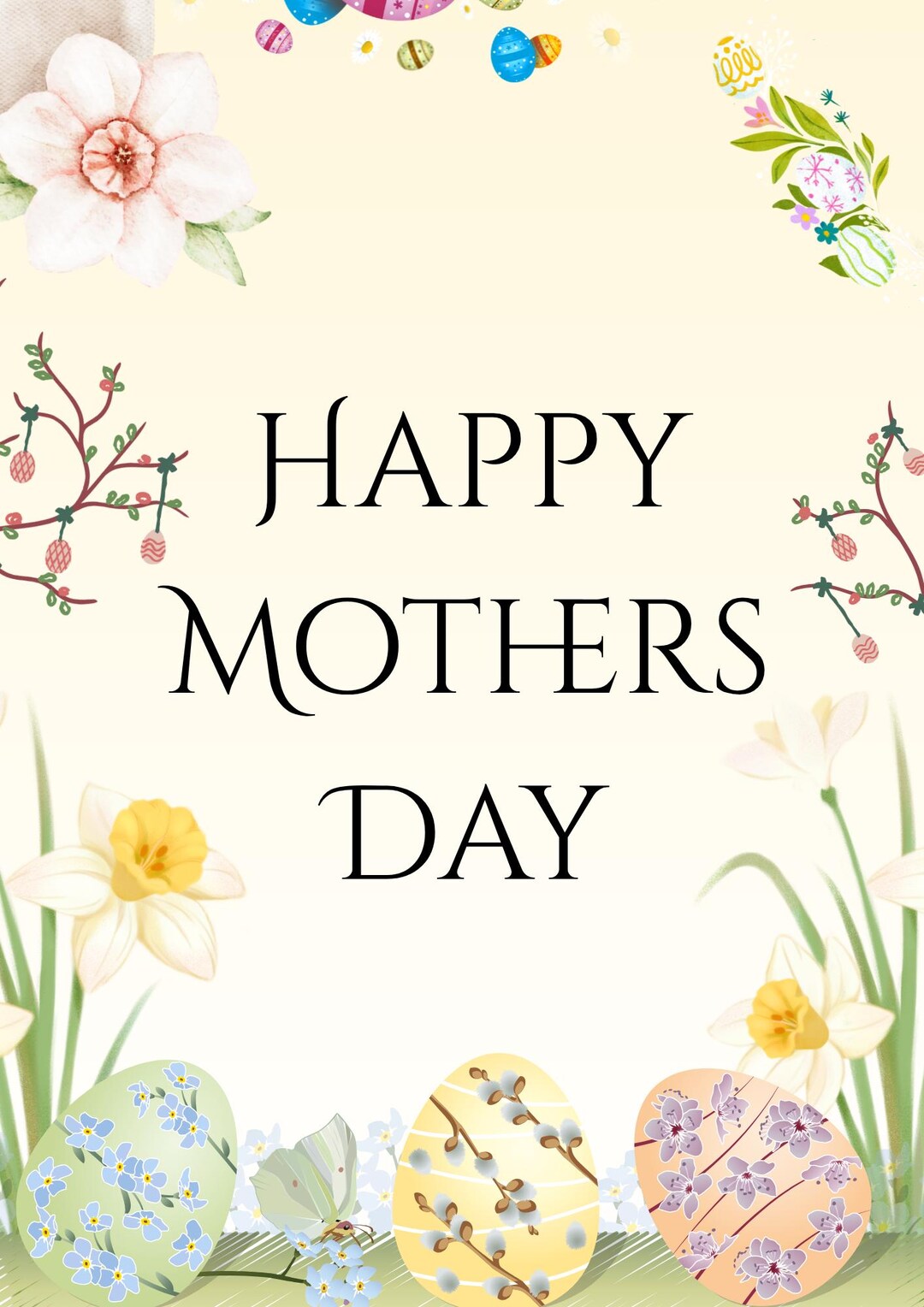 Floral Easter Egg Mother's Day Print, Spring Wall Art (digital Download ...