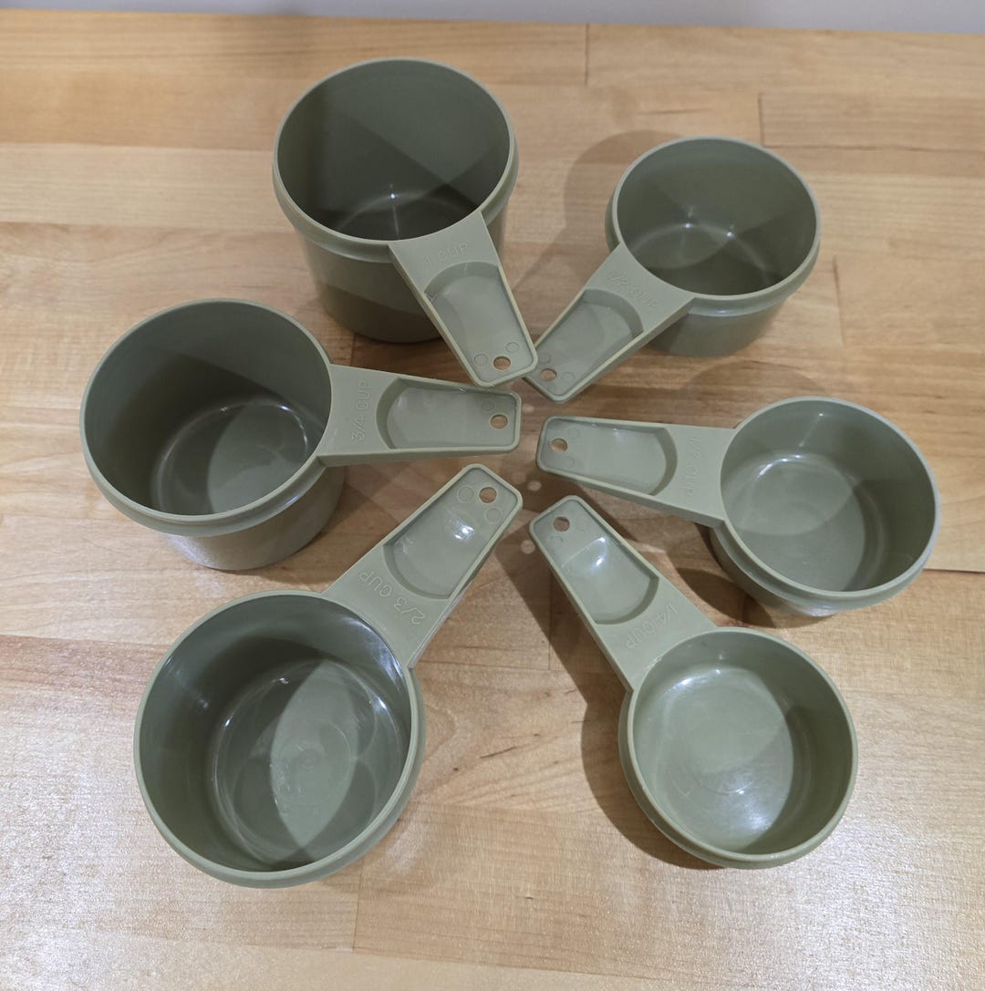 Vintage Tupperware Measuring Cups Green Full Set - Etsy