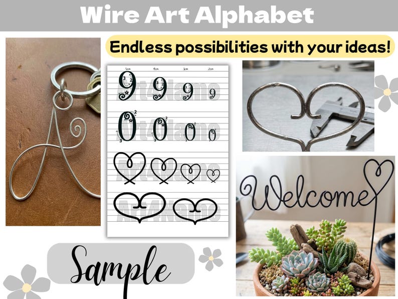 Wire Art Alphabet Template PDF | Mini Wire Letter and Number Template ...