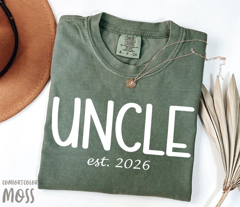 Uncle Est 2026 Comfort Color Shirt, Matching Aunt Uncle Tee, Baby ...