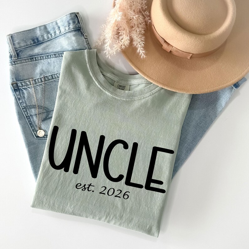 Uncle Est 2026 Comfort Color Shirt, Matching Aunt Uncle Tee, Baby ...
