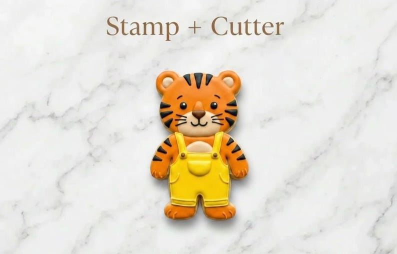 Tiger Cookie Cutter and Stamp Set | Jungle Animal Baking Tool - Etsy
