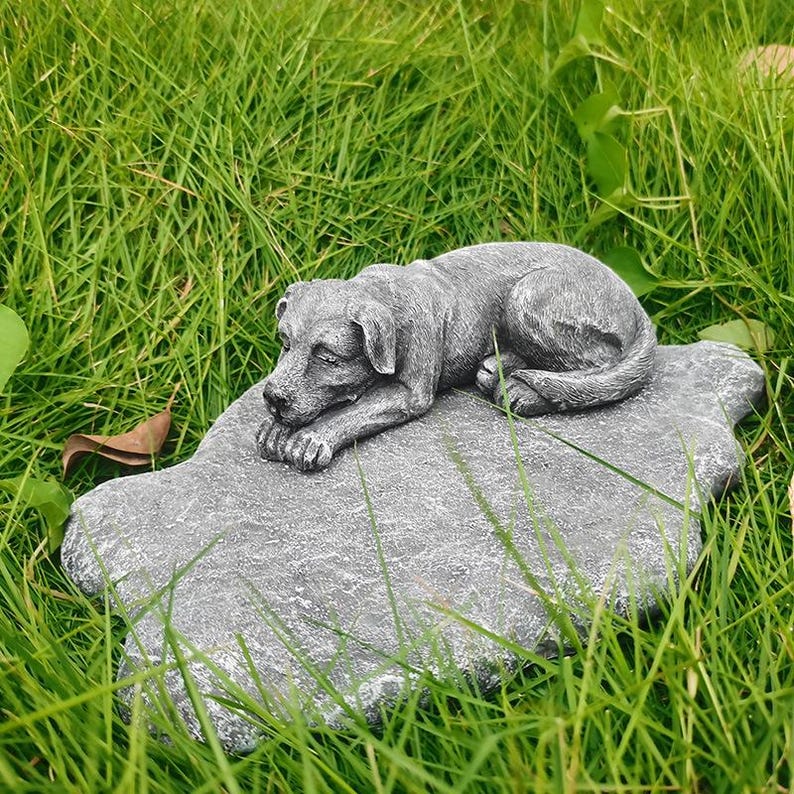 Personalized Dog Memorial Garden Stone, Custom Pet Grave Marker With ...