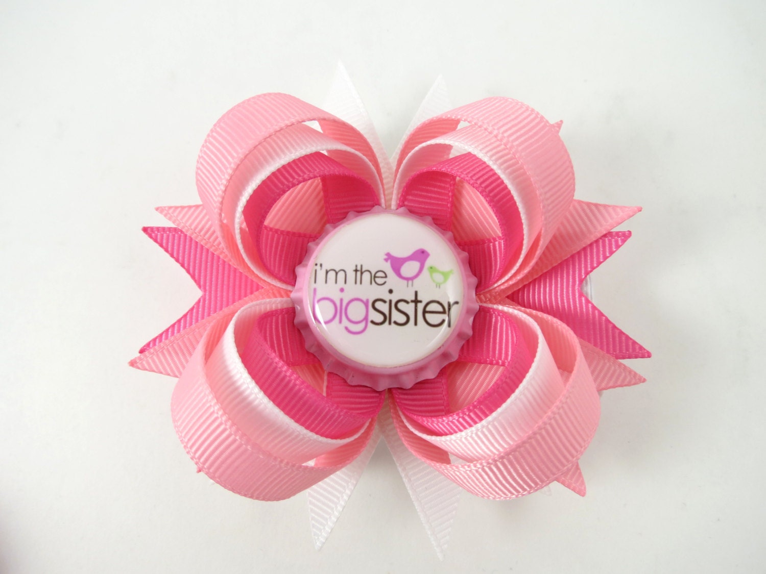 Big Sister and Little Sister Pink and White Hair Bows Big - Etsy