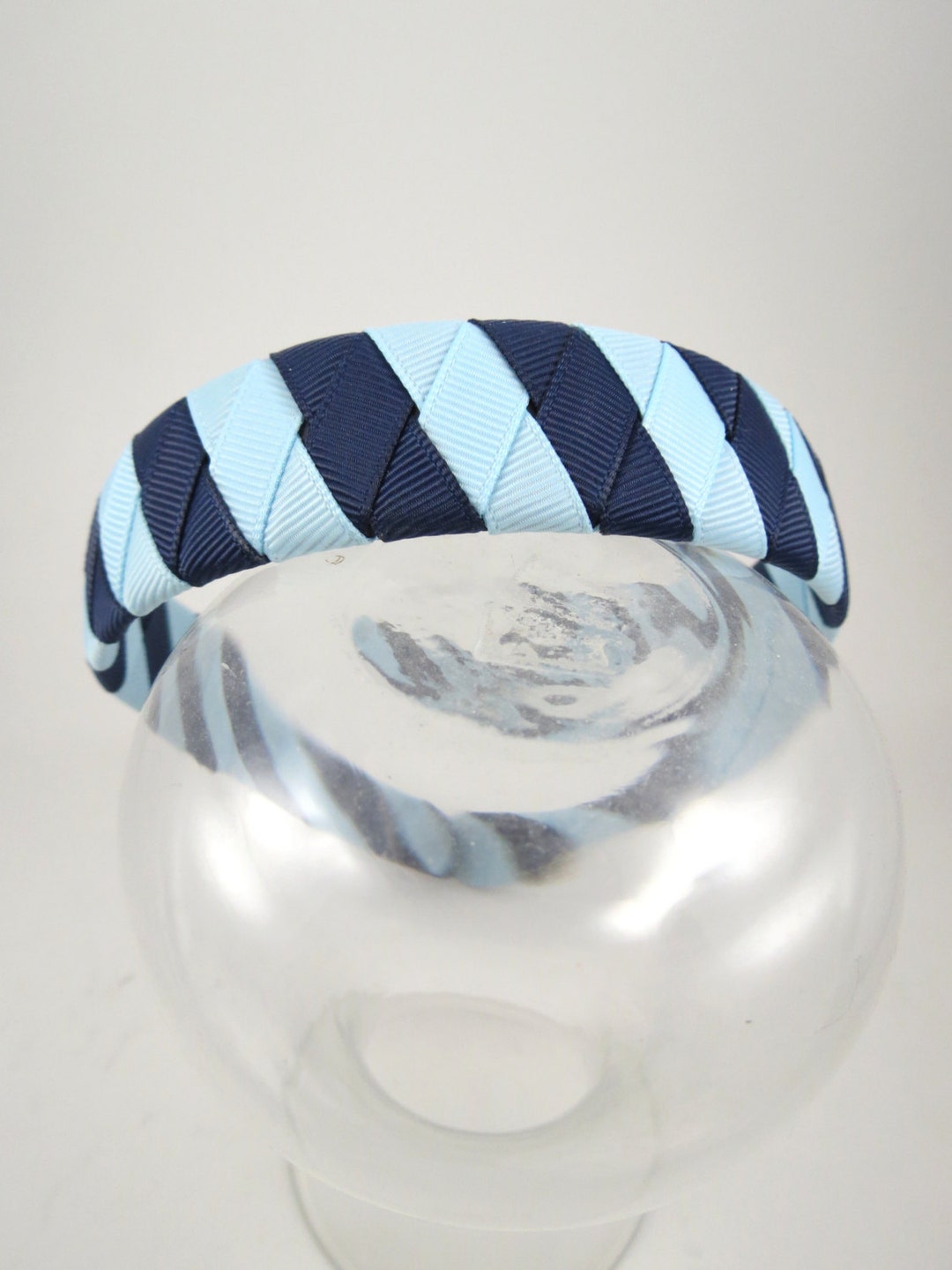 Light Blue and Navy Blue Headband, Blue Striped Headband, Blue School ...