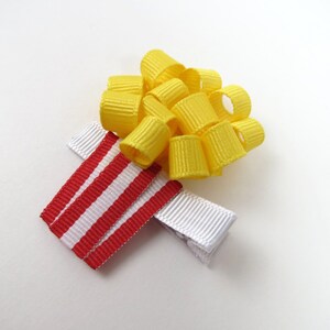 Popcorn Hair Clip - Popcorn Ribbon Sculpture Hair Clip - Yellow Hair ...