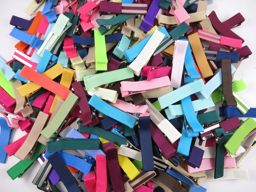 Lined Alligator Clips, Random Mix of Solid Colors, Grab Bag, Ribbon ...