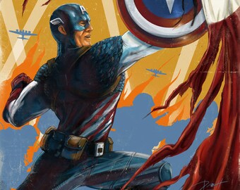Captain America WWII Propaganda Poster - Etsy