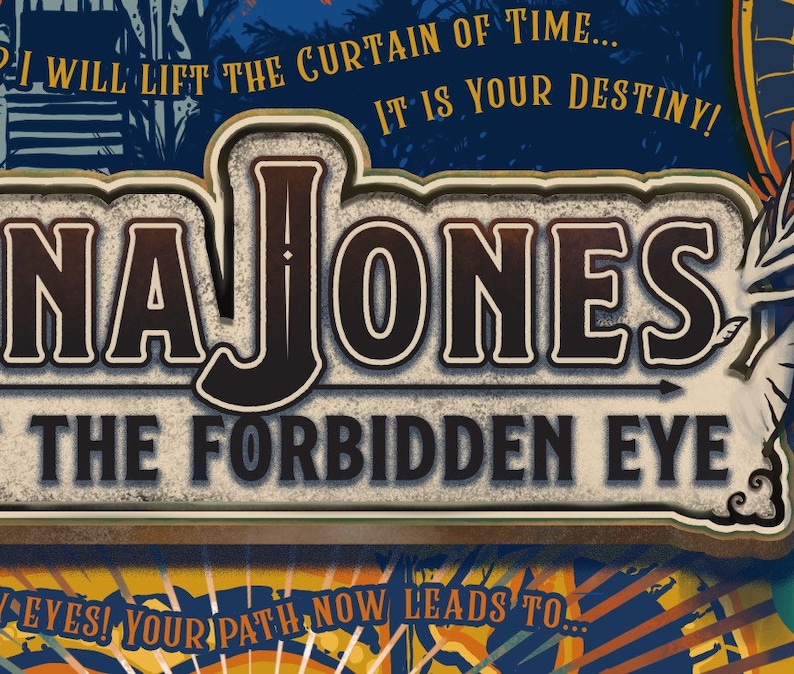 Indiana Jones Temple of the Forbidden Eye Vintage Disneyland Ride Art ...