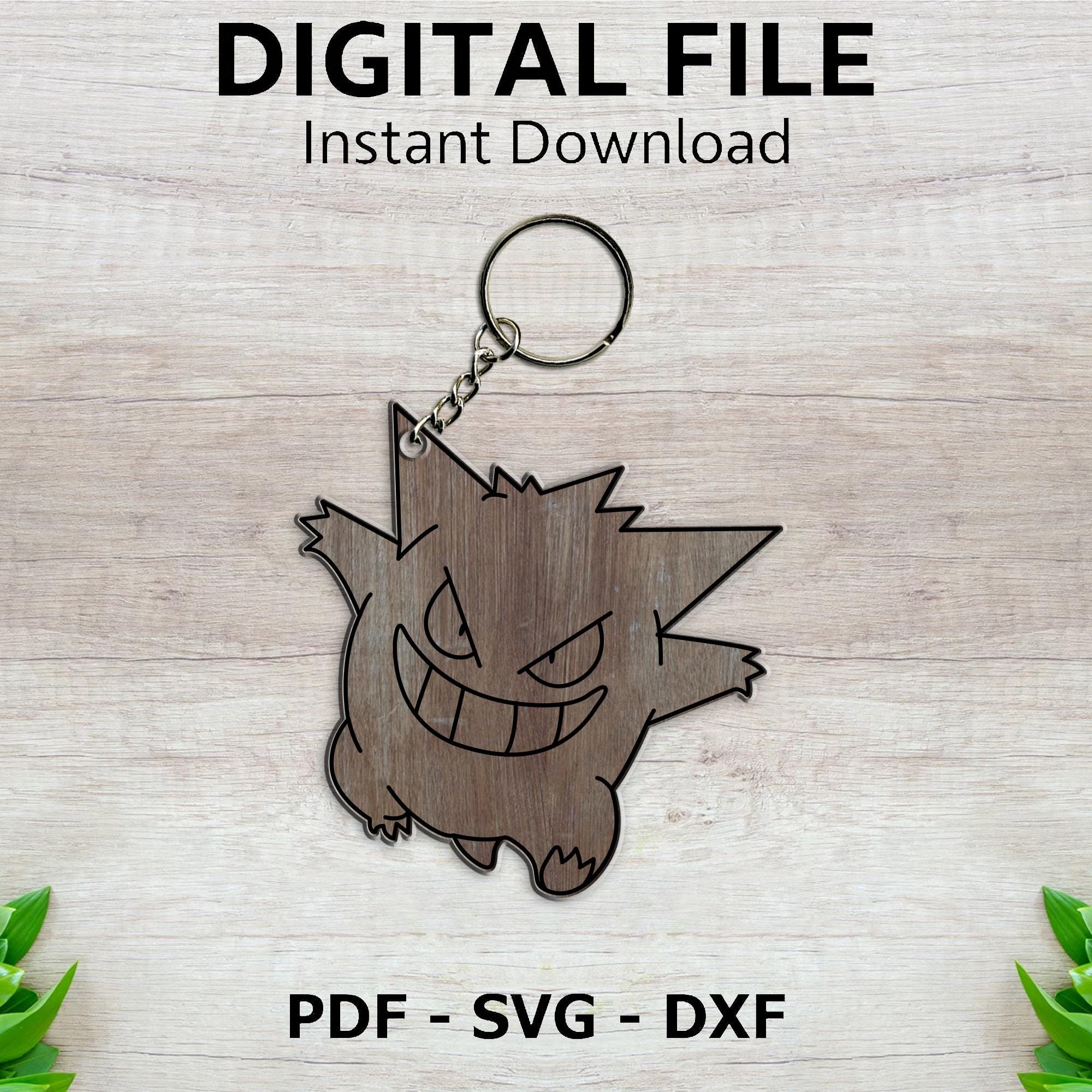 Eeveelution Eevee Charmander Gengar Cute Keychain SVG, Eevee Charmander ...