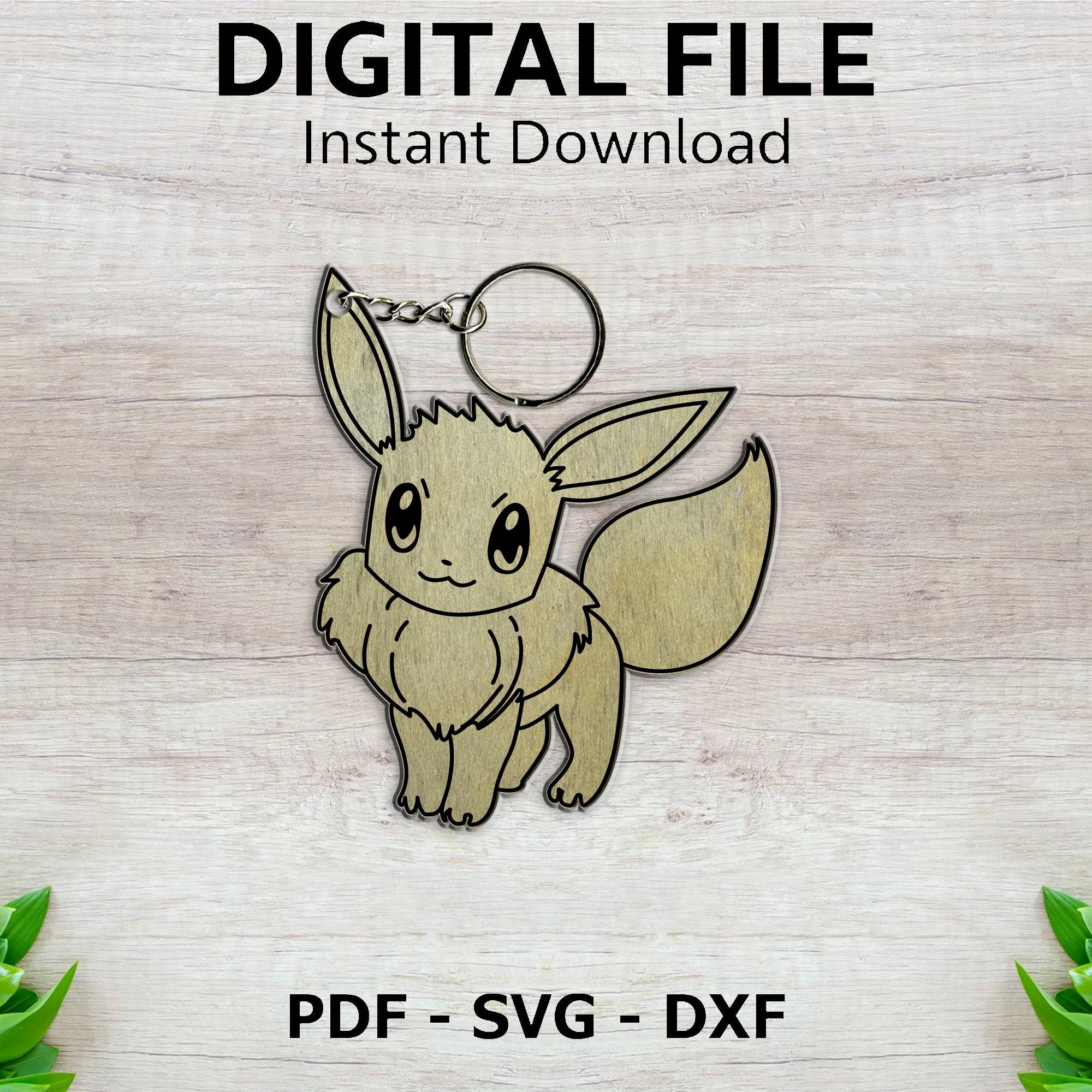 Eeveelution Eevee Charmander Gengar Cute Keychain SVG, Eevee Charmander ...