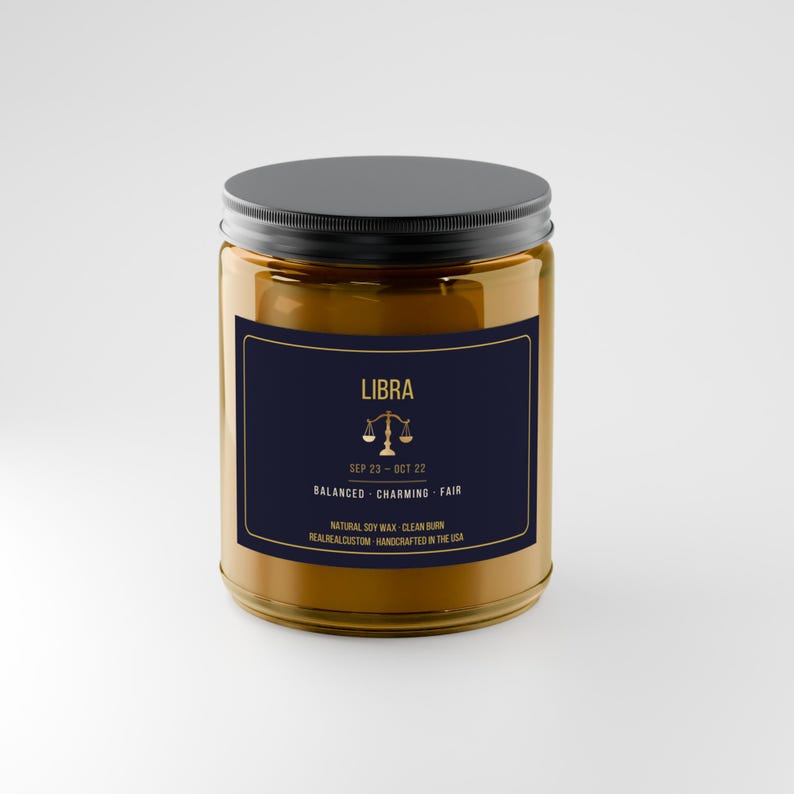 Libra Candle | Zodiac Soy Wax Jar | Astrology Birthday Gift for Her ...