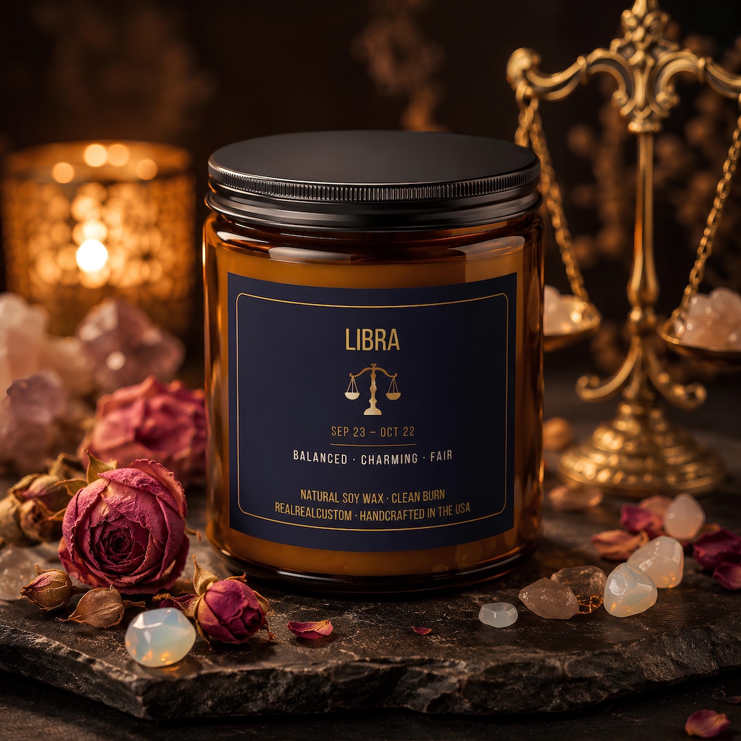 Libra Candle | Zodiac Soy Wax Jar | Astrology Birthday Gift for Her ...
