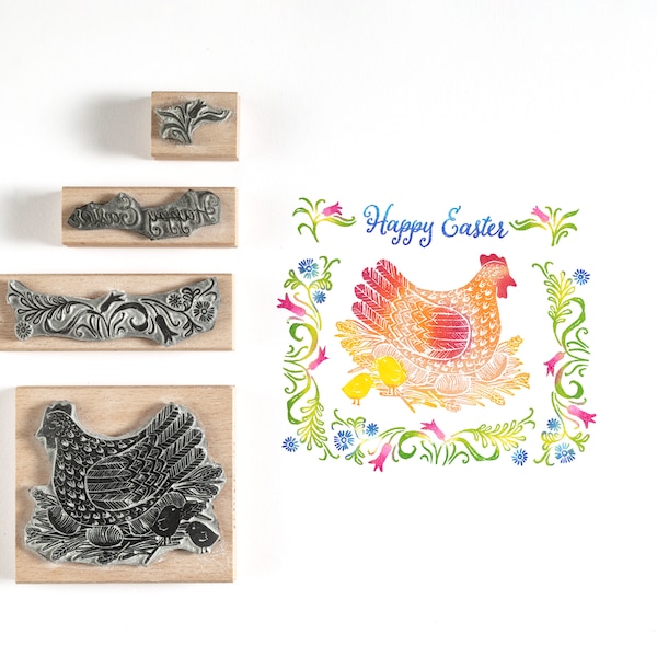 Hen Rubber Stamps - Etsy