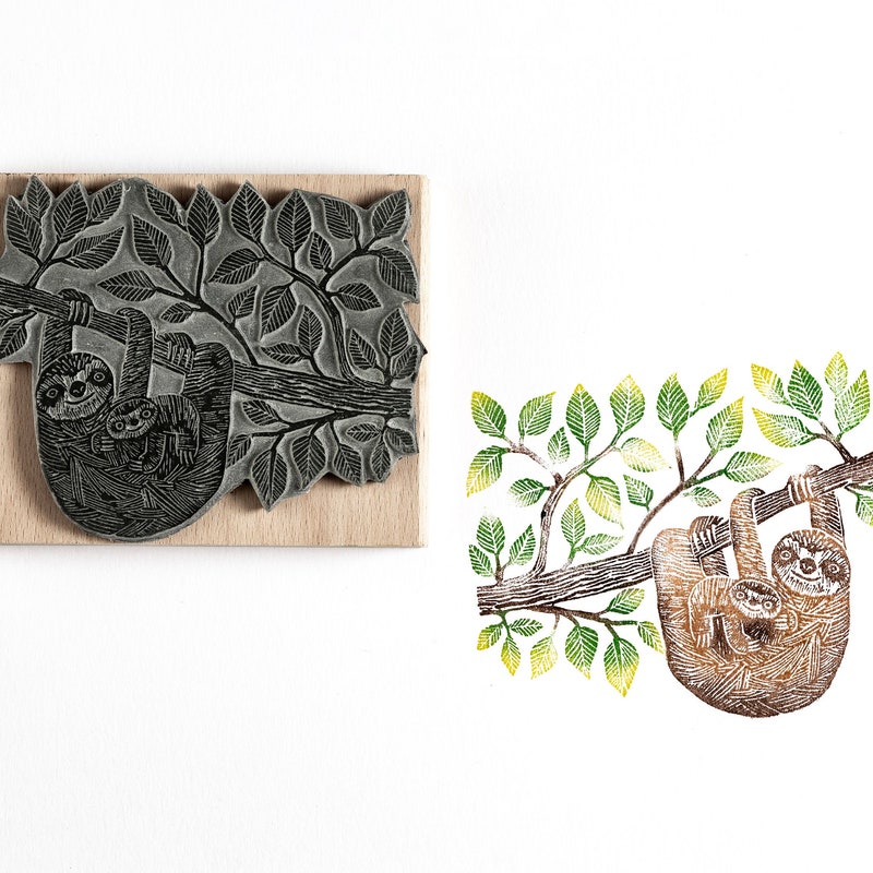 Sloth Rubber Stamp - Etsy
