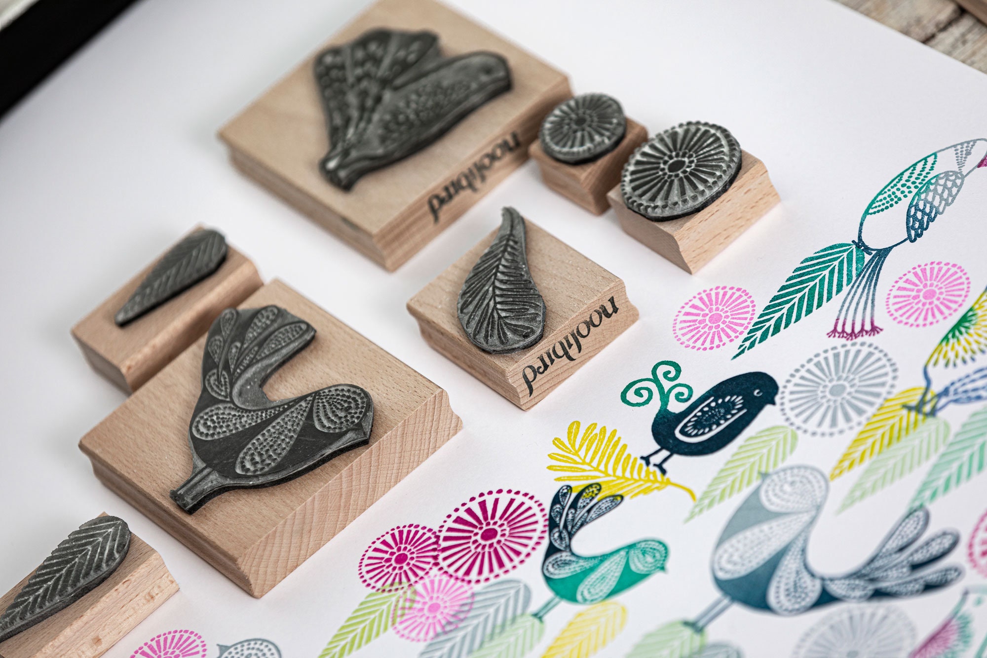 Happy Bird Rubber Stamps Wood Stamp Kids Craft Diy Craft | Etsy UK