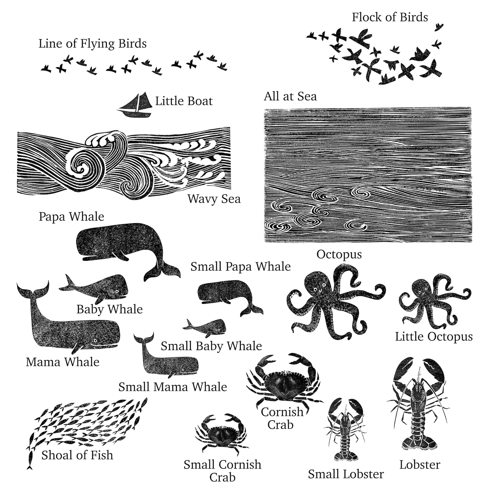 Lobster and Cornish Crab Rubber Stamps, Sea Stamps for Card Making ...
