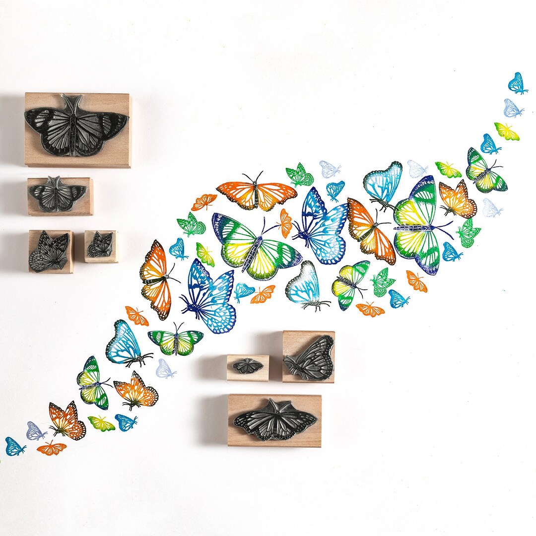 Butterfly Rubber Stamp, Butterfly Stamp, Monarch Butterfly, Craft Gift ...