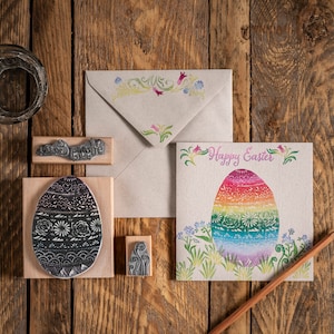 Large Easter Egg Rubber Stamp - Etsy UK
