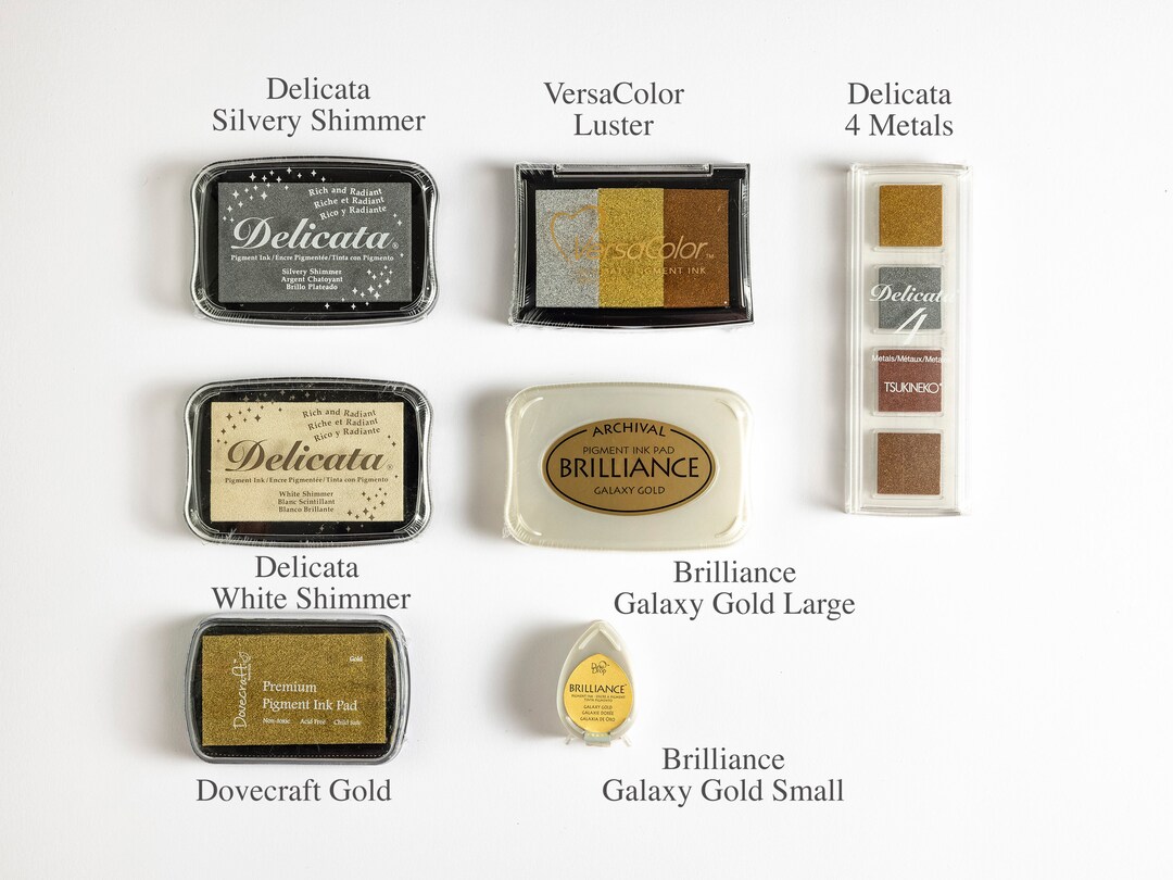 Gold, Silver and Bronze Metallic Ink Pads - Etsy