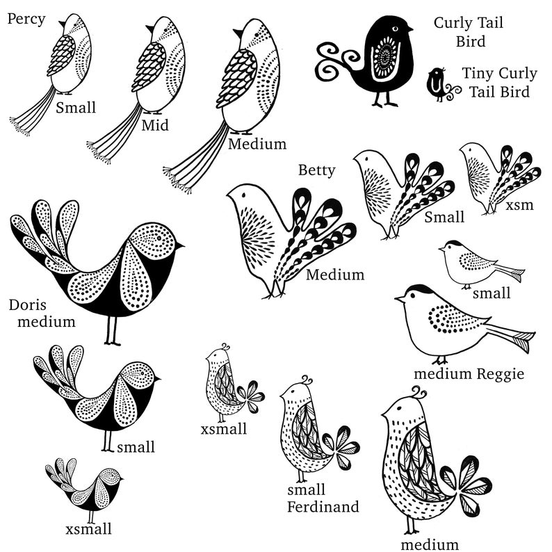 Happy Bird Rubber Stamps Wood Stamp Kids Craft Diy Craft | Etsy UK