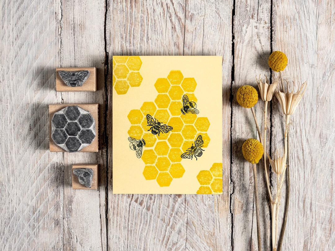 Bees and Honeycomb Stamp Set | Craft Stamp | Bees Stamps | Craft Gift-3 ...