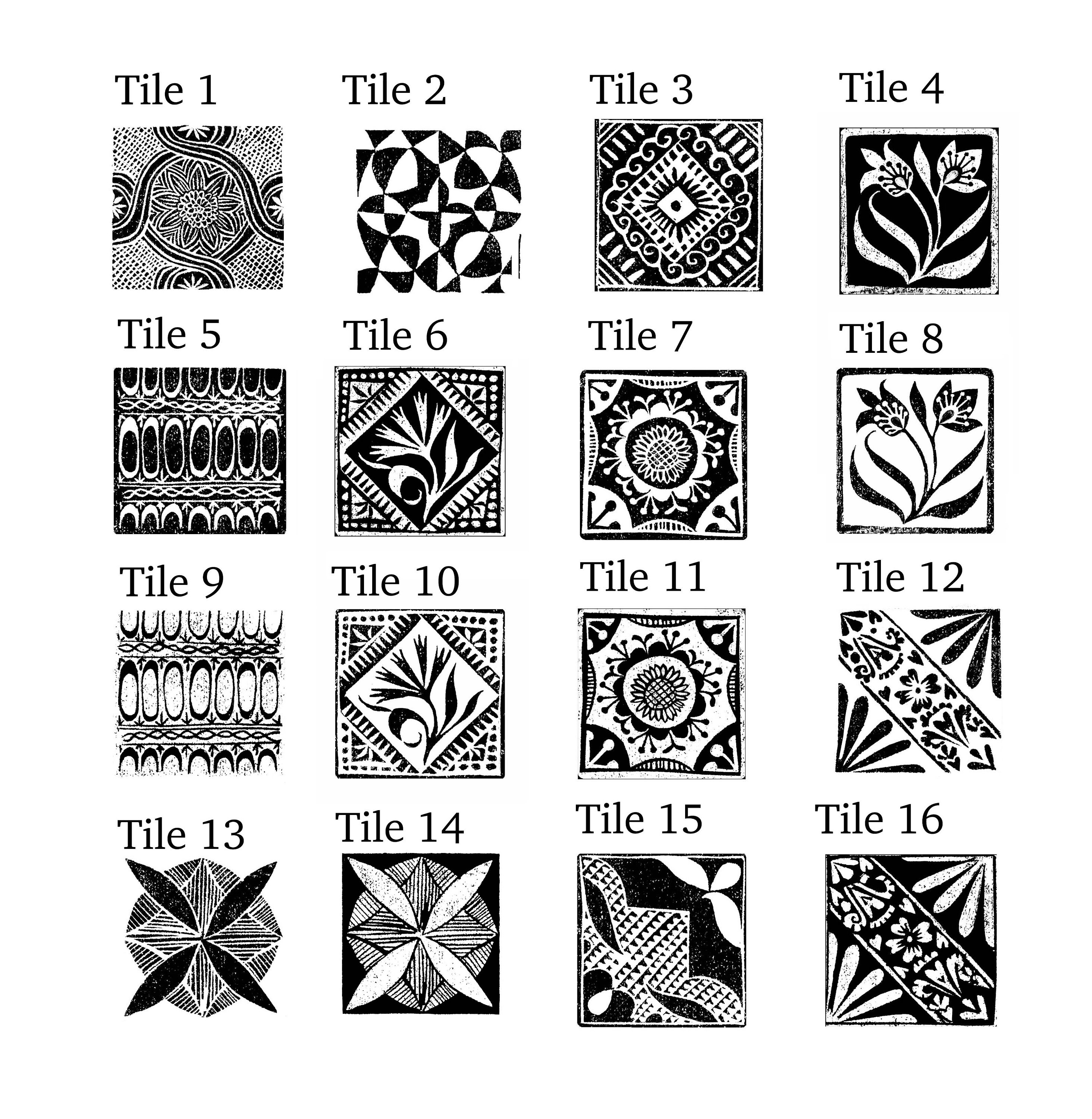Tile Rubber Stamps, Decorative Tiles, Craft Gift - Etsy