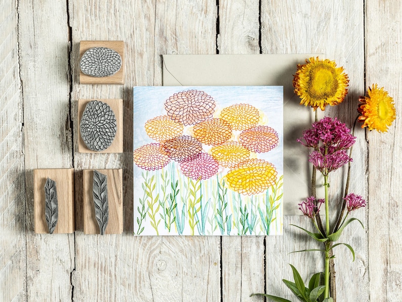 Japanese Flowers and Pattern Rubber Stamps, Flower Stamps for Card ...