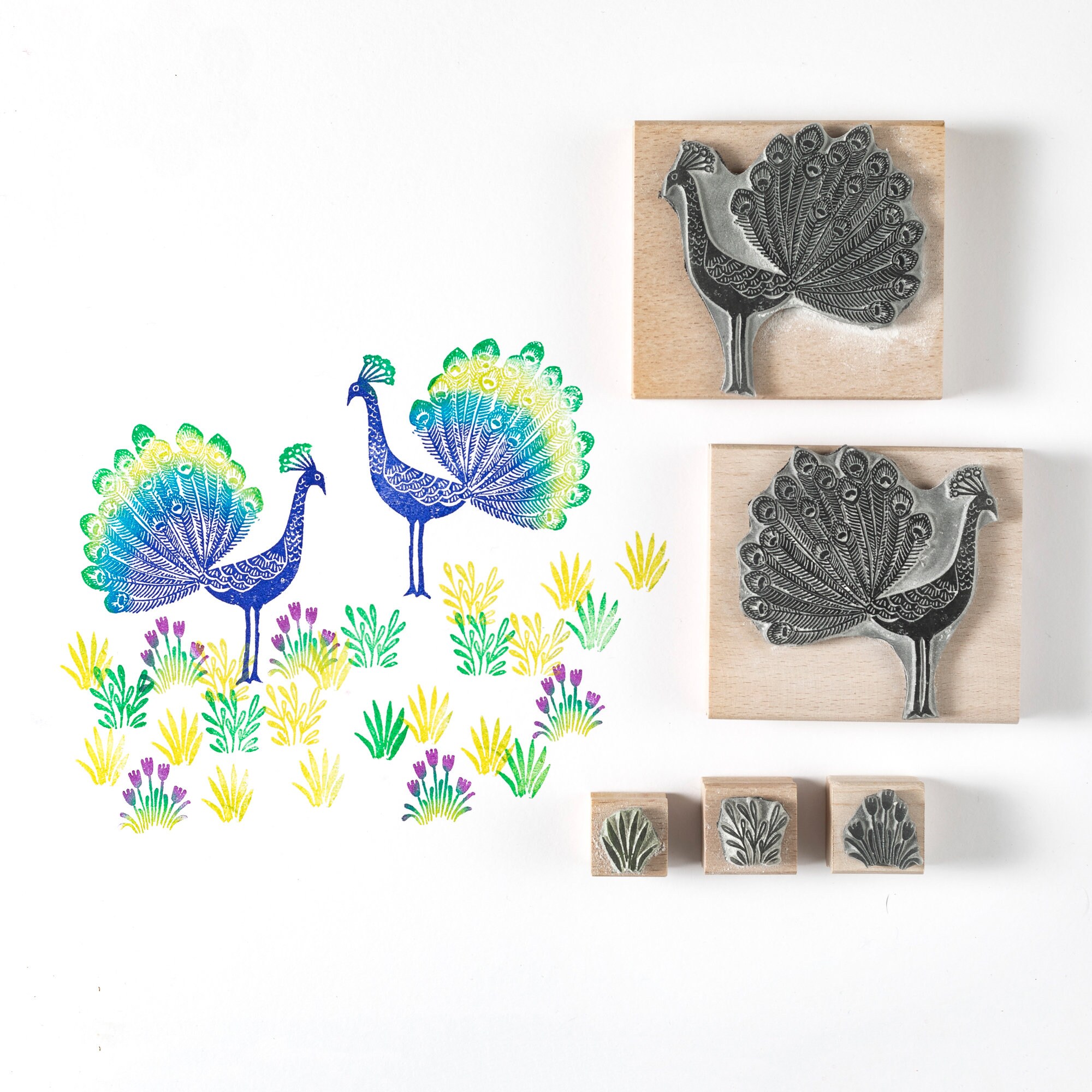 Peacock Rubber Stamp Feather Stamp Peacock Stamp Craft - Etsy