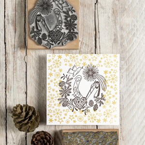 Christmas Rubber Stamp - Nativity Garland - Christmas Card - Craft Gift ...