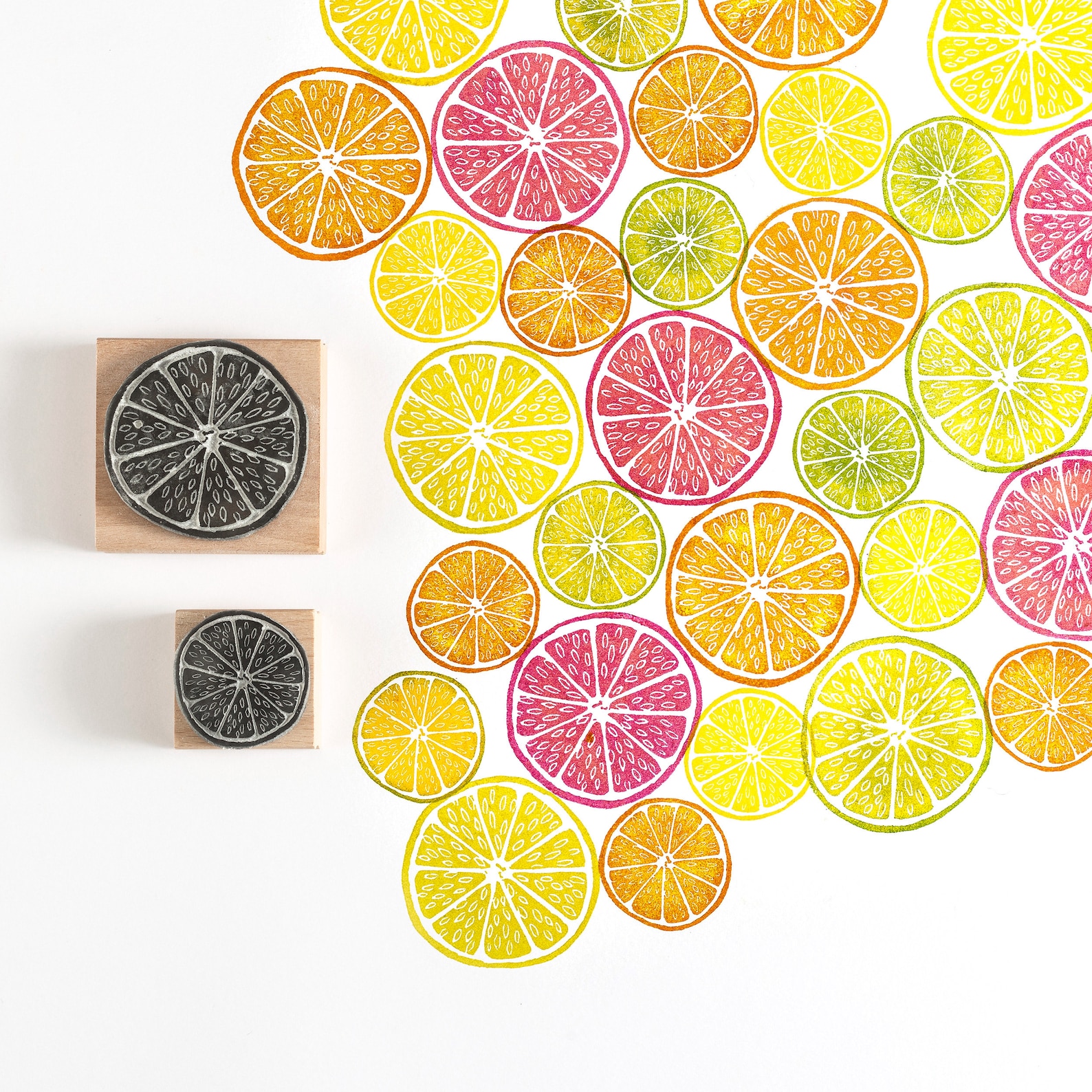 Lemon Rubber Stamp, Stamps for Card Making, Citrus Stamp, Grapefruit ...