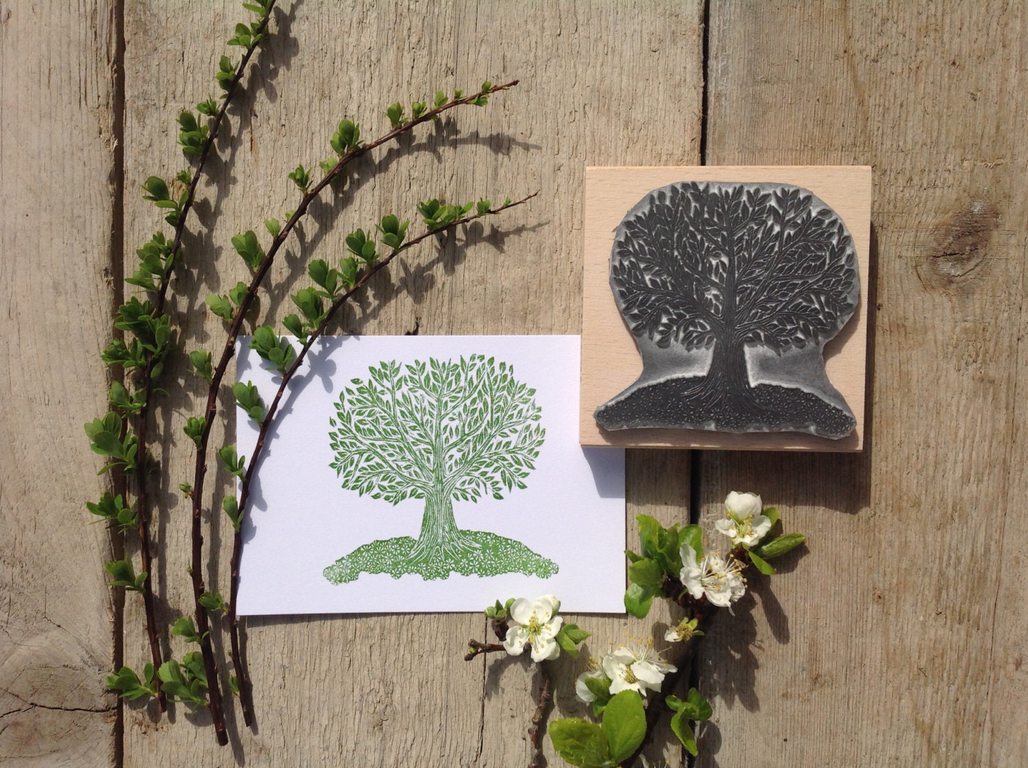 Tree Rubber Stamp Tree of Life Oak Tree Stamp Nature Stamp - Etsy