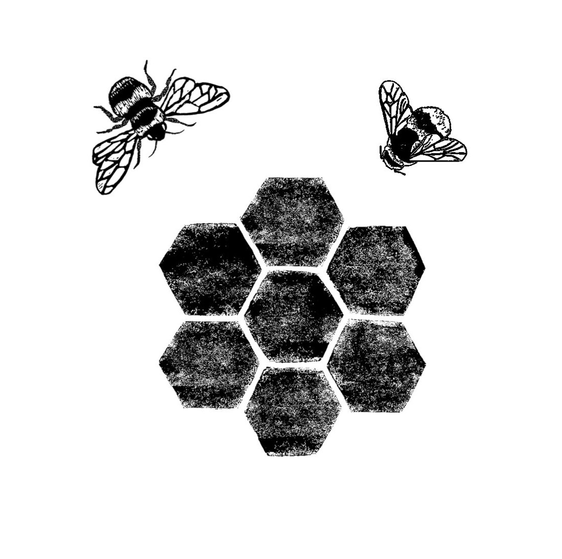 Honeycomb and Bees Stamp Set | Nature Journal, Card Making - Etsy
