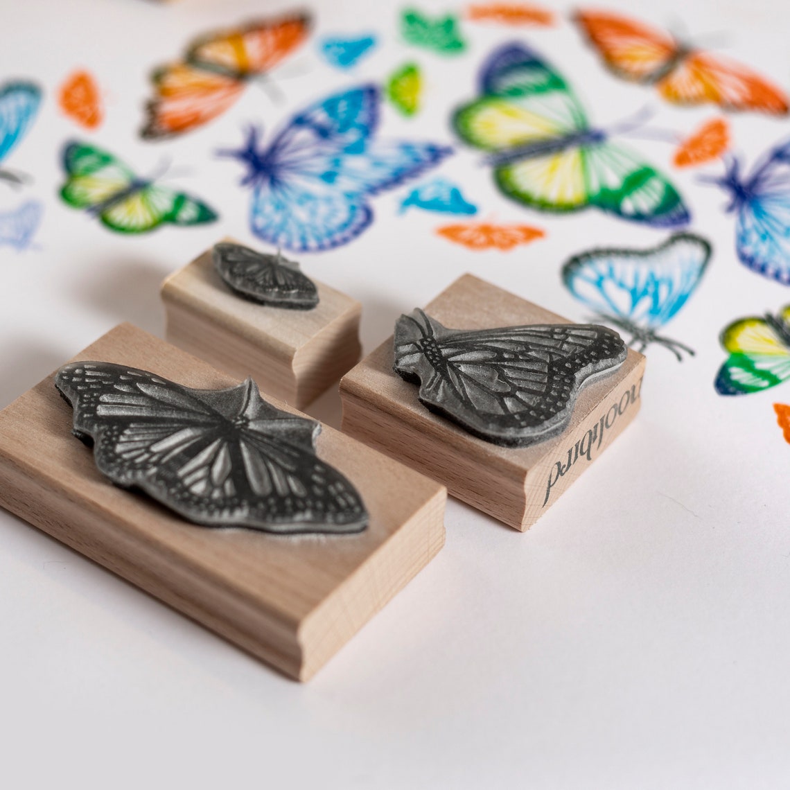 Butterfly Rubber Stamp Butterfly Stamp Monarch Butterfly | Etsy