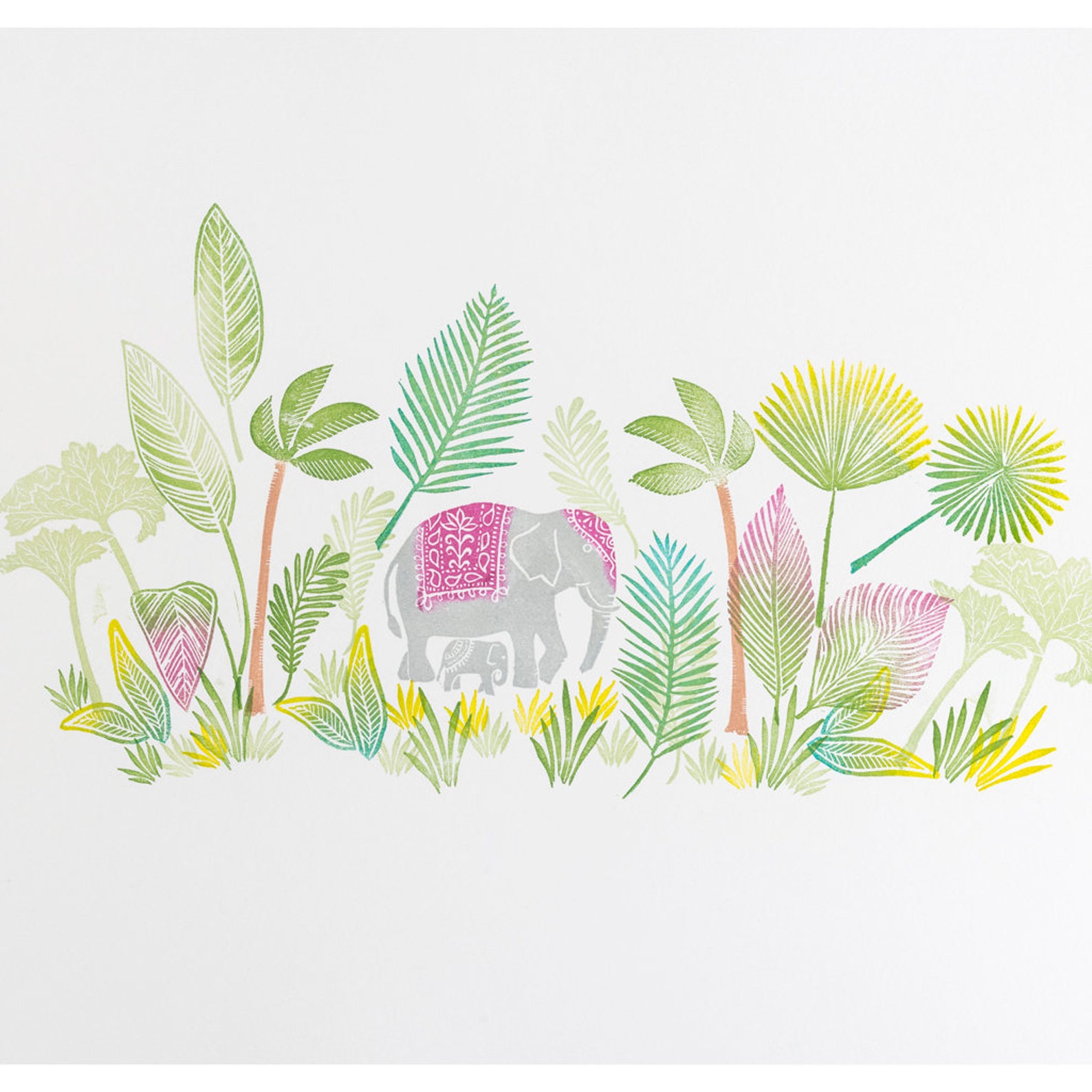 Elephant and Jungle Stamps - Rubber Stamp - Elephant Stamp - Jungle ...