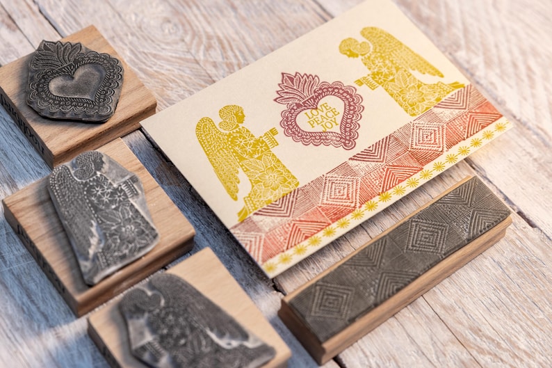 Kneeling Angel Rubber Stamps for Christmas Card Making, Holiday Cards ...