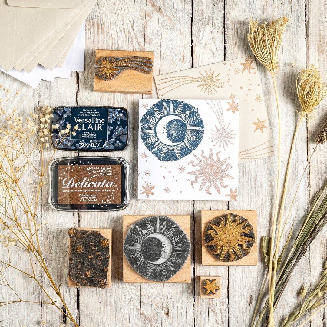 Sun and Moon Craft Stamp Set, Celestial Gift Set, Card Making Gift Box ...