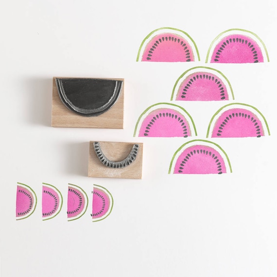 Melon Rubber Stamp Water Melon Stamp Tropical Fruit Stamp | Etsy