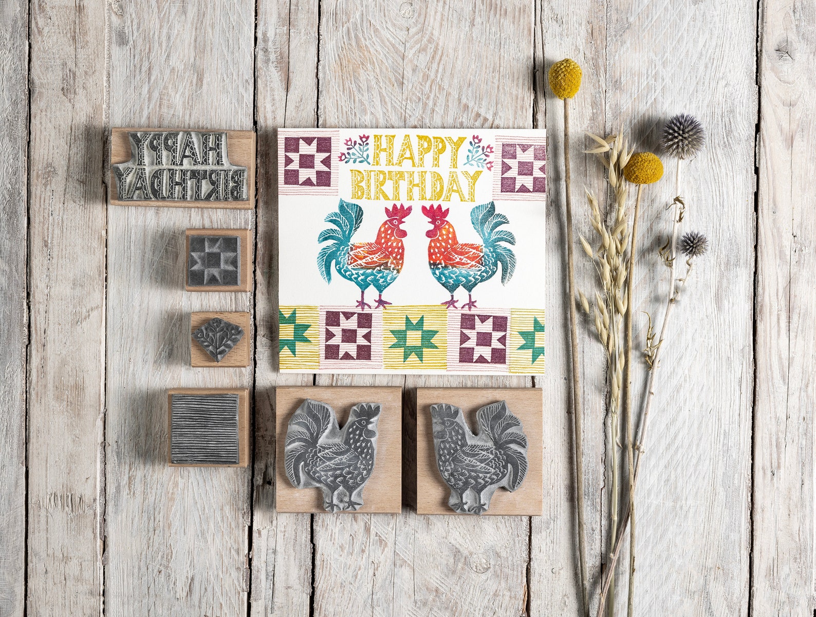 Patchwork Patterns Rubber Stamps for Card Making and Fabric Printing ...