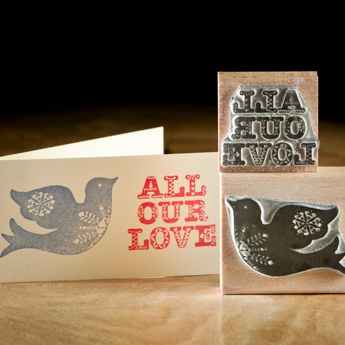 All Our Love & Bird Stamp | Etsy