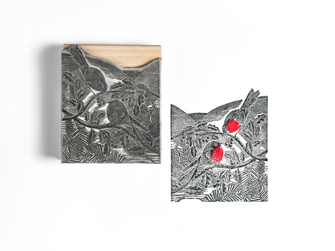 A Pair of Robins Rubber Stamp - Etsy