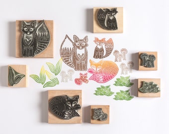 Fox Rubber Stamp - Etsy