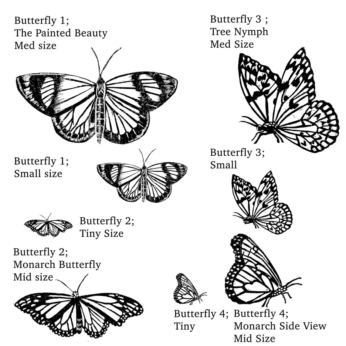 Butterfly Rubber Stamp, Butterfly Stamp, Monarch Butterfly, Craft Gift ...