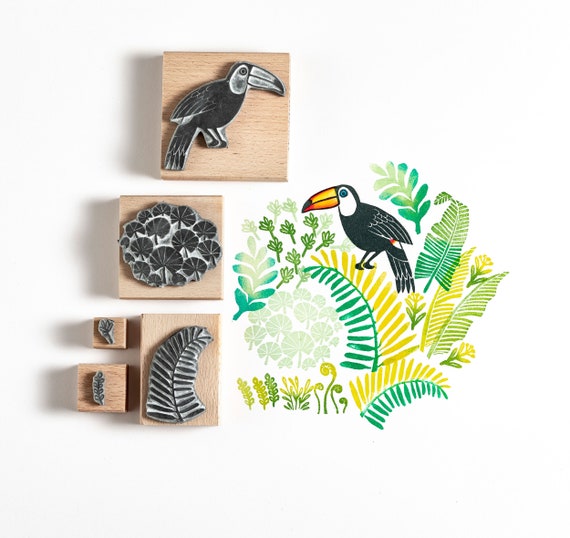 Toucan and Jungle Rubber Stamps - Etsy UK