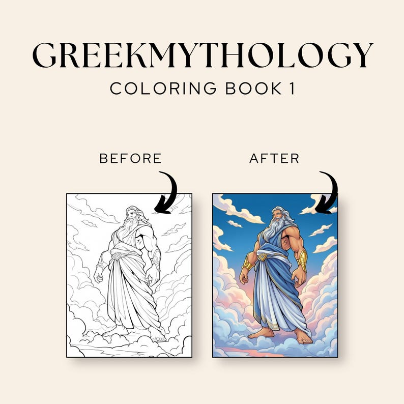 Greek Mythology Coloring Book 1, 79 Pages Printable Adult Coloring ...
