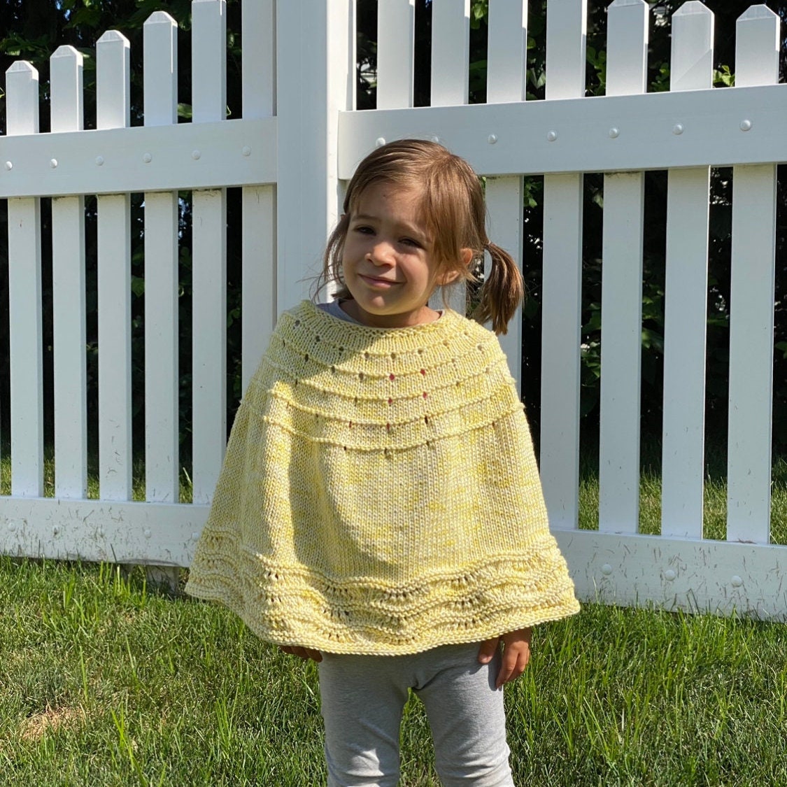 KNITTING PATTERN Poncho Girls Toddler Children Easy Beginner Top-down ...