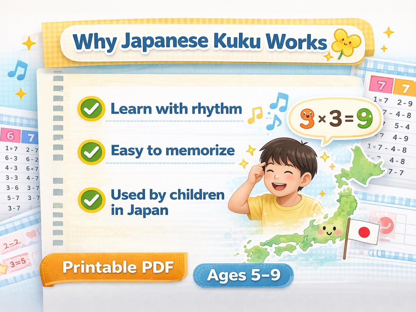 Multiplication Worksheets Printable PDF | Kuku Math Times Tables (ages ...