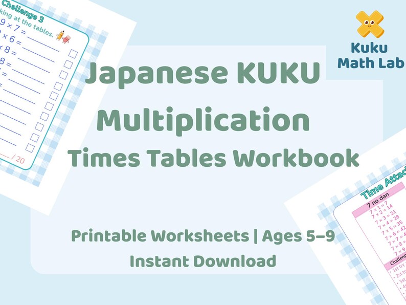 Multiplication Worksheets Printable PDF | Kuku Math Times Tables (ages ...