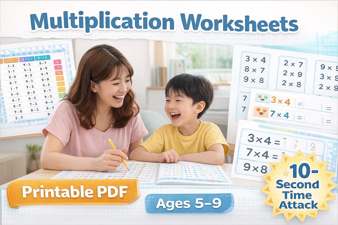 Multiplication Worksheets Printable PDF | Kuku Math Times Tables (ages ...