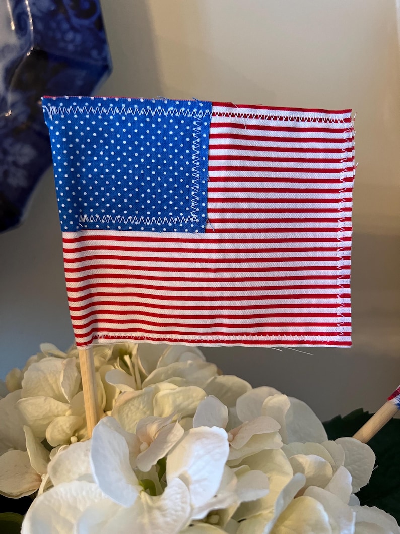 Handmade Patriotic Mini Flags - Red White Blue, 4th of July Decor - Etsy